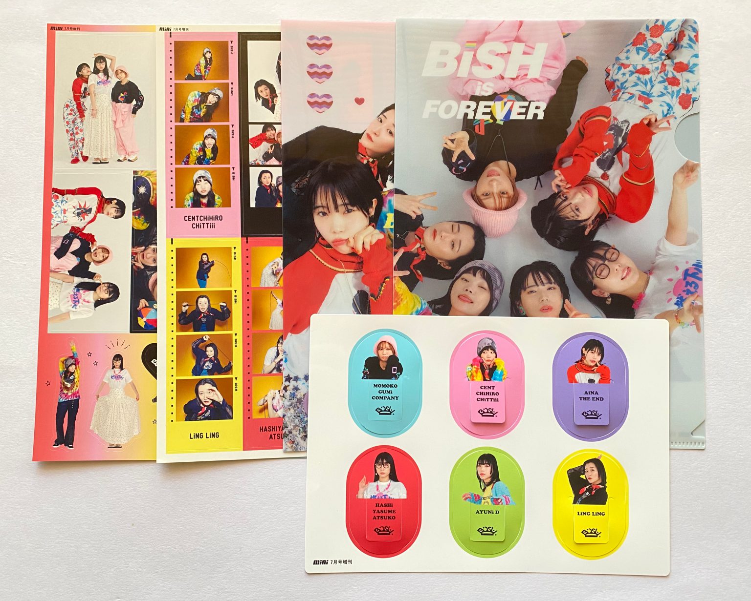 【フラゲレビュー】mini（ミニ）2023年7月号増刊《特別付録》mini撮り下ろし写真使用♥BiSHスペシャル付録豪華10点セット | 付録ライフ